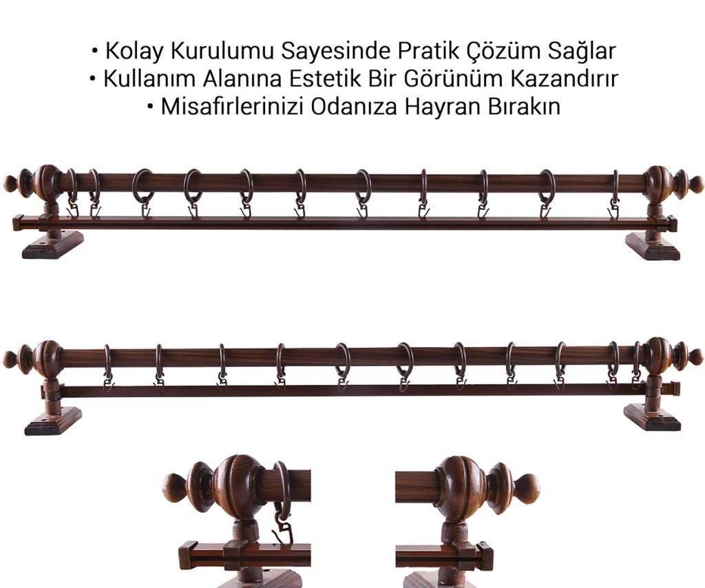 Ceviz Renk Ahşap Rustik Perd | Demirci Perde